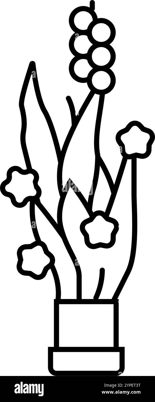 western flower arrangement line icon vector illustration Stock Vector ...