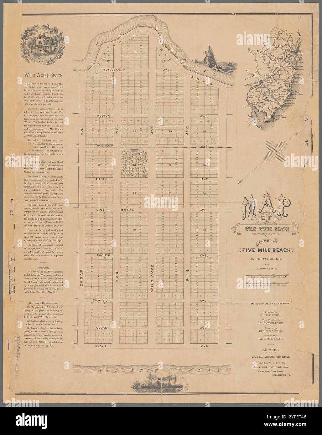Map of Wild-Wood Beach: located on Five Mille Beach, Cape May Co., N.J ...