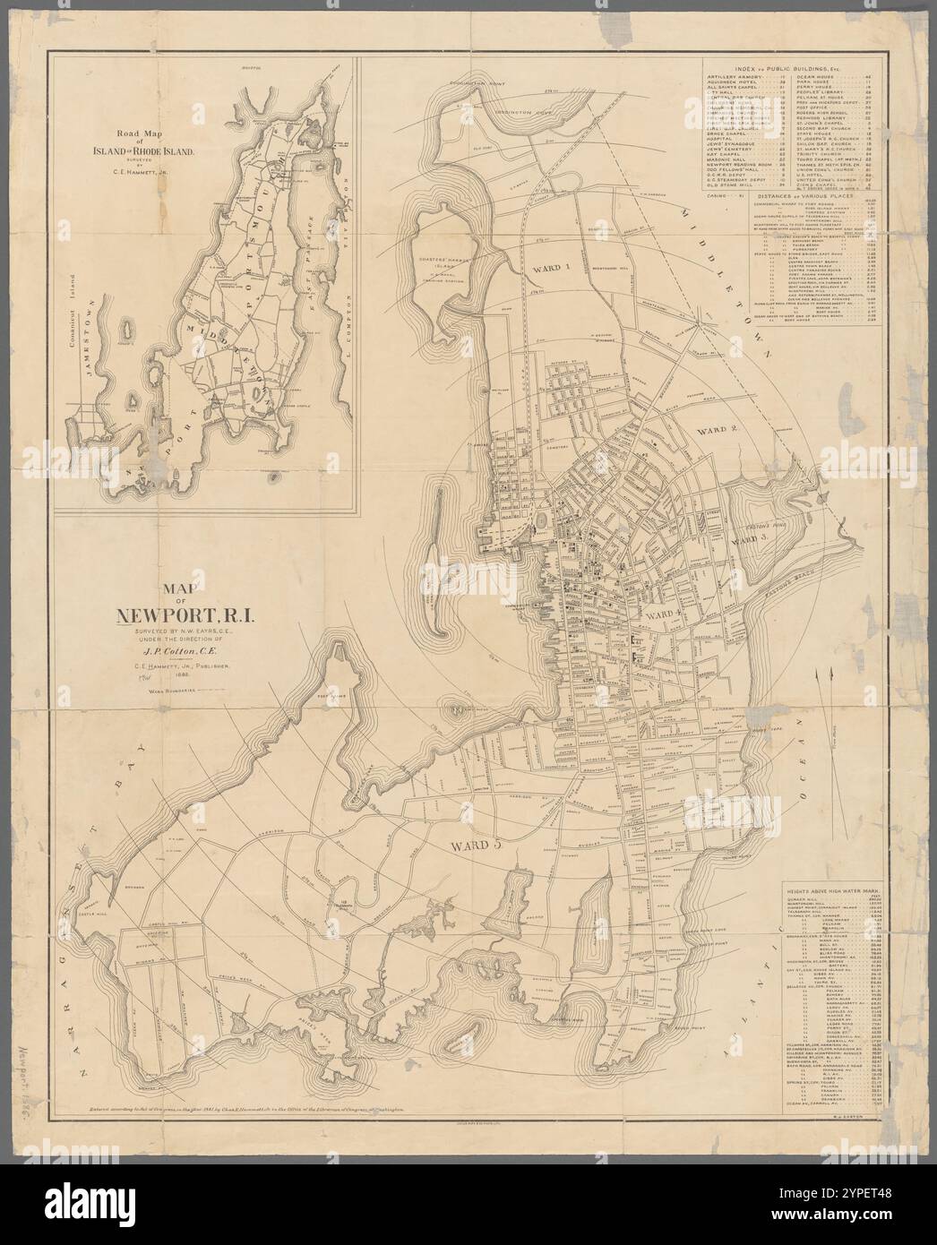 Map of Newport, R.I. 1885 Stock Photo - Alamy