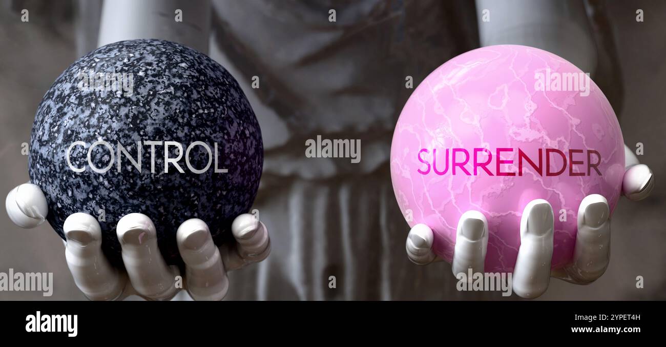 Control or Surrender - decide between two options. Greek statue ...