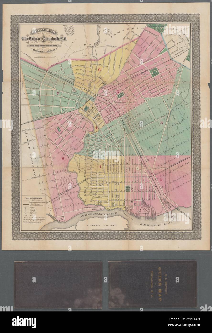 Guide map of the city of Elizabeth, N.J. with the new house numbers ...