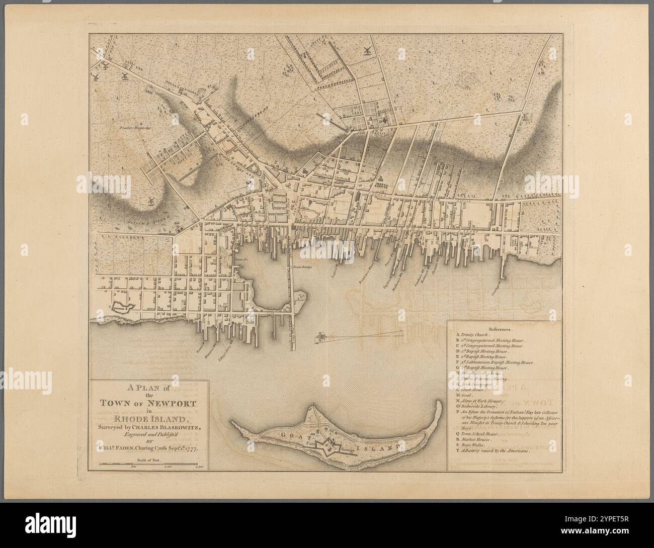 A plan of the town of Newport in Rhode Island 1777 by Faden, William ...
