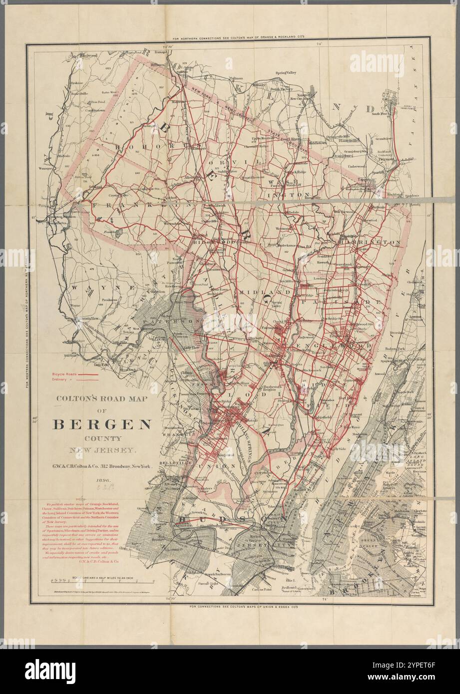 Bergen county map hi-res stock photography and images - Alamy