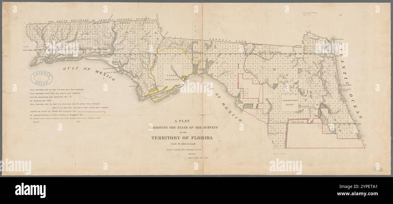 A plat exhibiting the state of the surveys in the territory of Florida ...