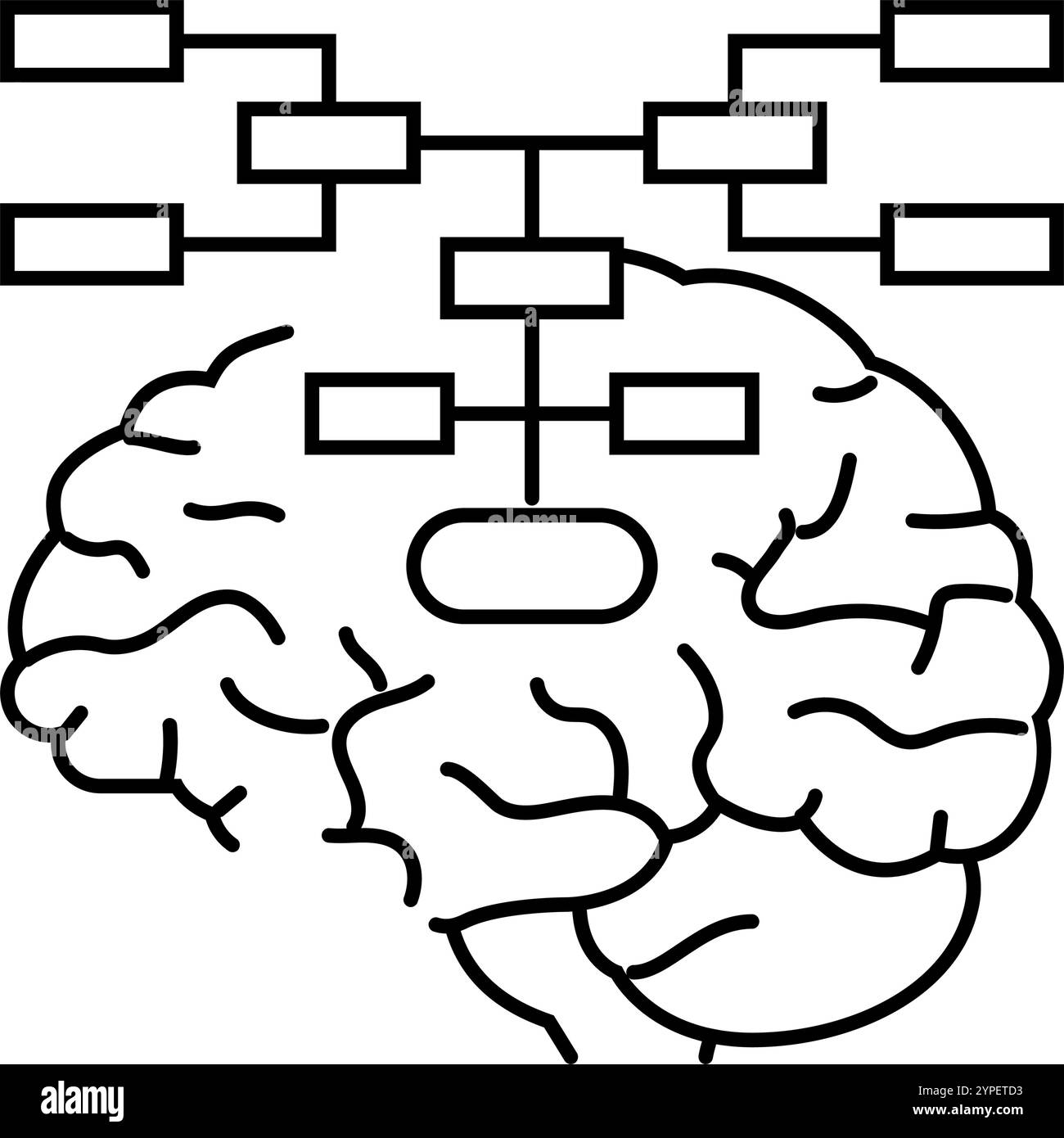 mind map brainstorm line icon vector illustration Stock Vector Image ...