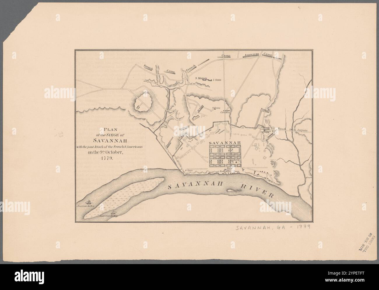 Plan of the siege of Savannah : with the joint attack of the French Americans on the 9th October ...