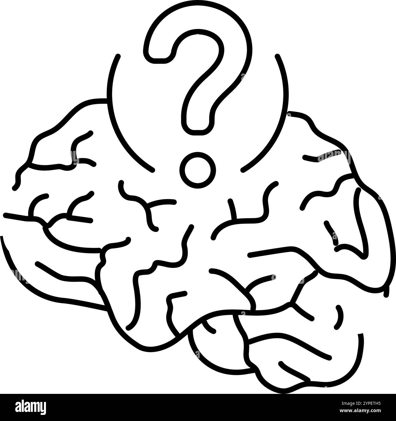 question mark brainstorm line icon vector illustration Stock Vector ...
