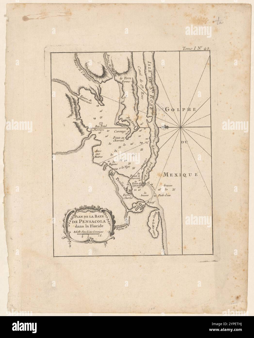 Plan de la Baye de Pensacola dans la Floride 1764 by Bellin, Jacques ...
