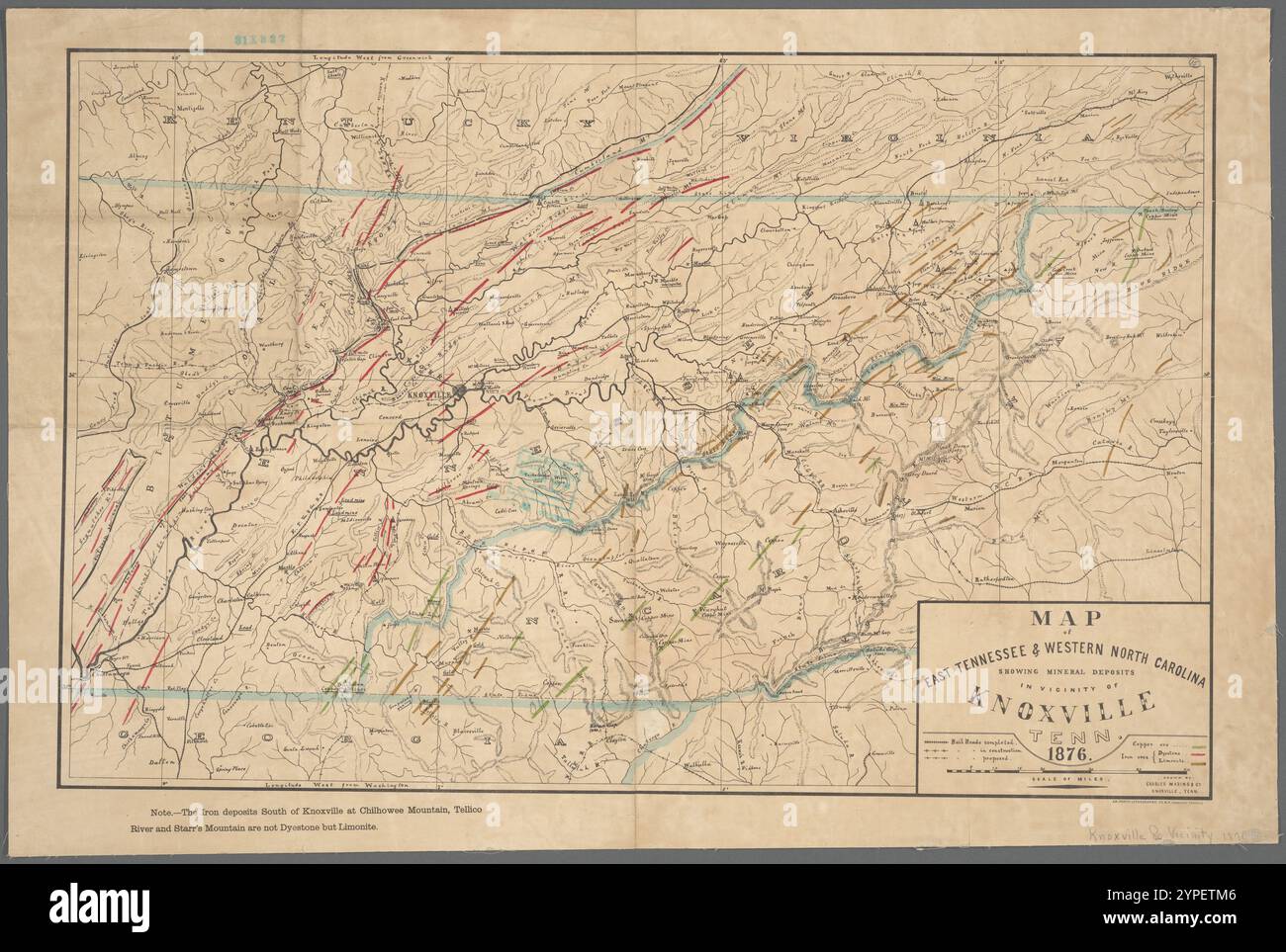 Map of east Tennessee & western North Carolina : showing mineral ...