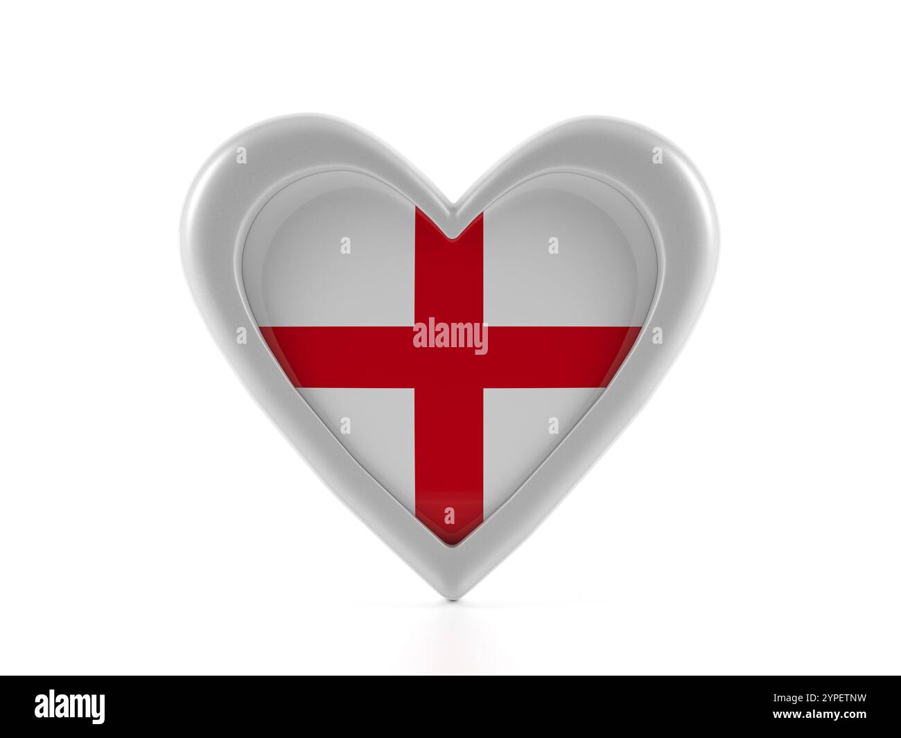 Heart shaped England flag on a white background. 3d illustration Stock ...