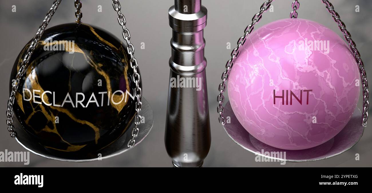 Declaration or Hint - weighing two choices, available options. Choosing ...