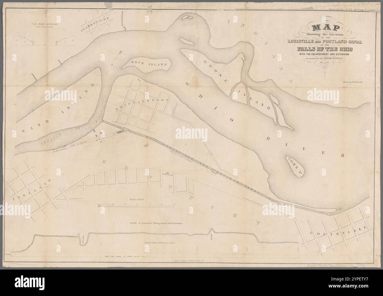 Map showing the location of the Louisville and Portland Canal at the ...