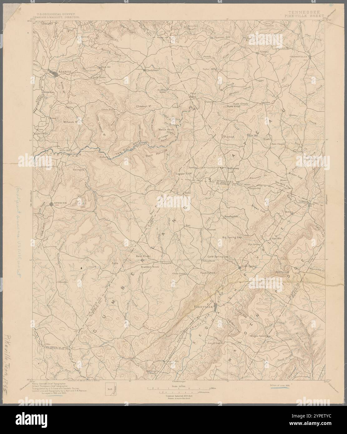 Tennessee Pikeville sheet 1895-06 by Walcott, Charles D. (Charles ...