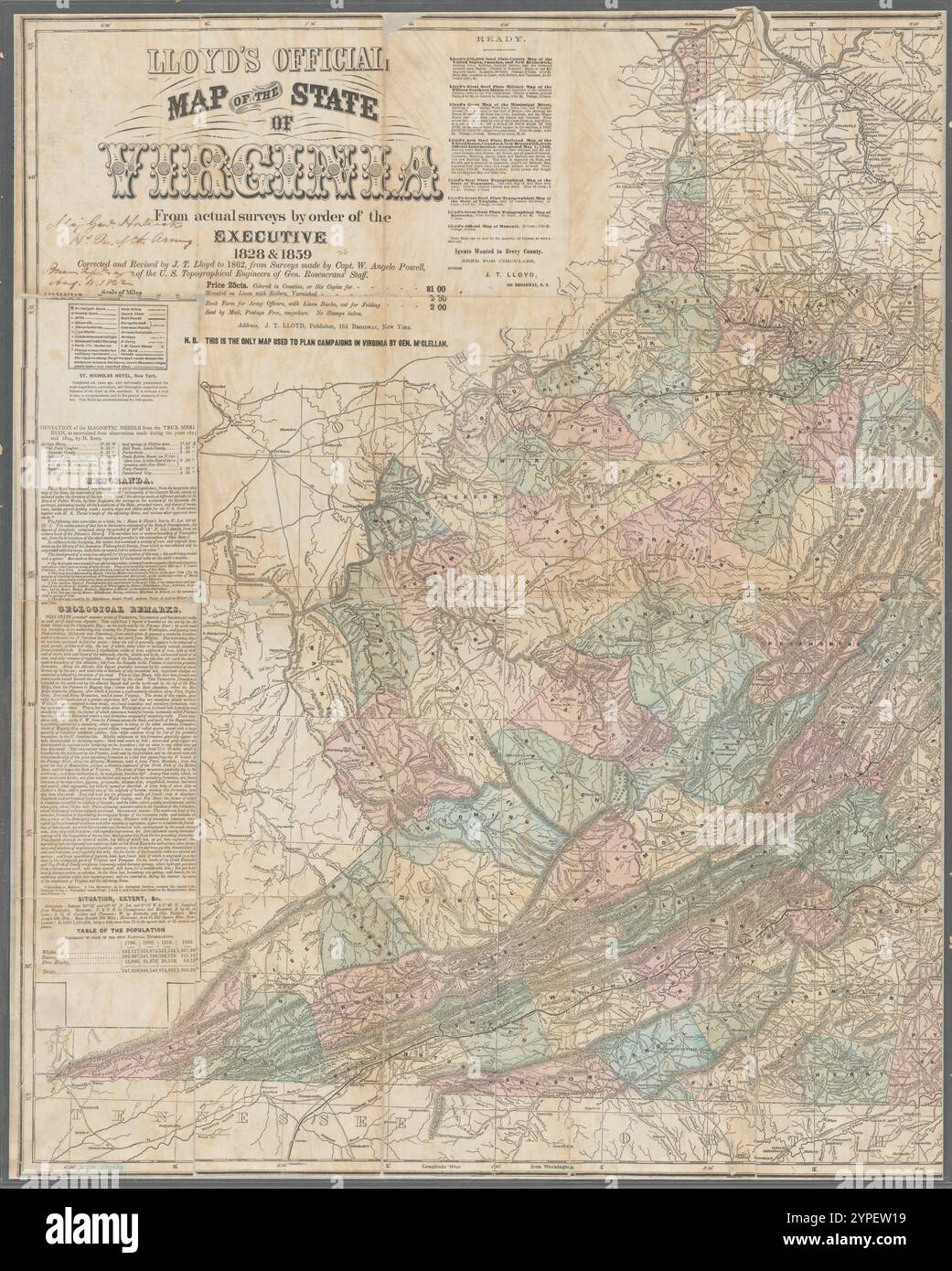 Lloyd's official map of the state of Virginia from actual surveys by ...