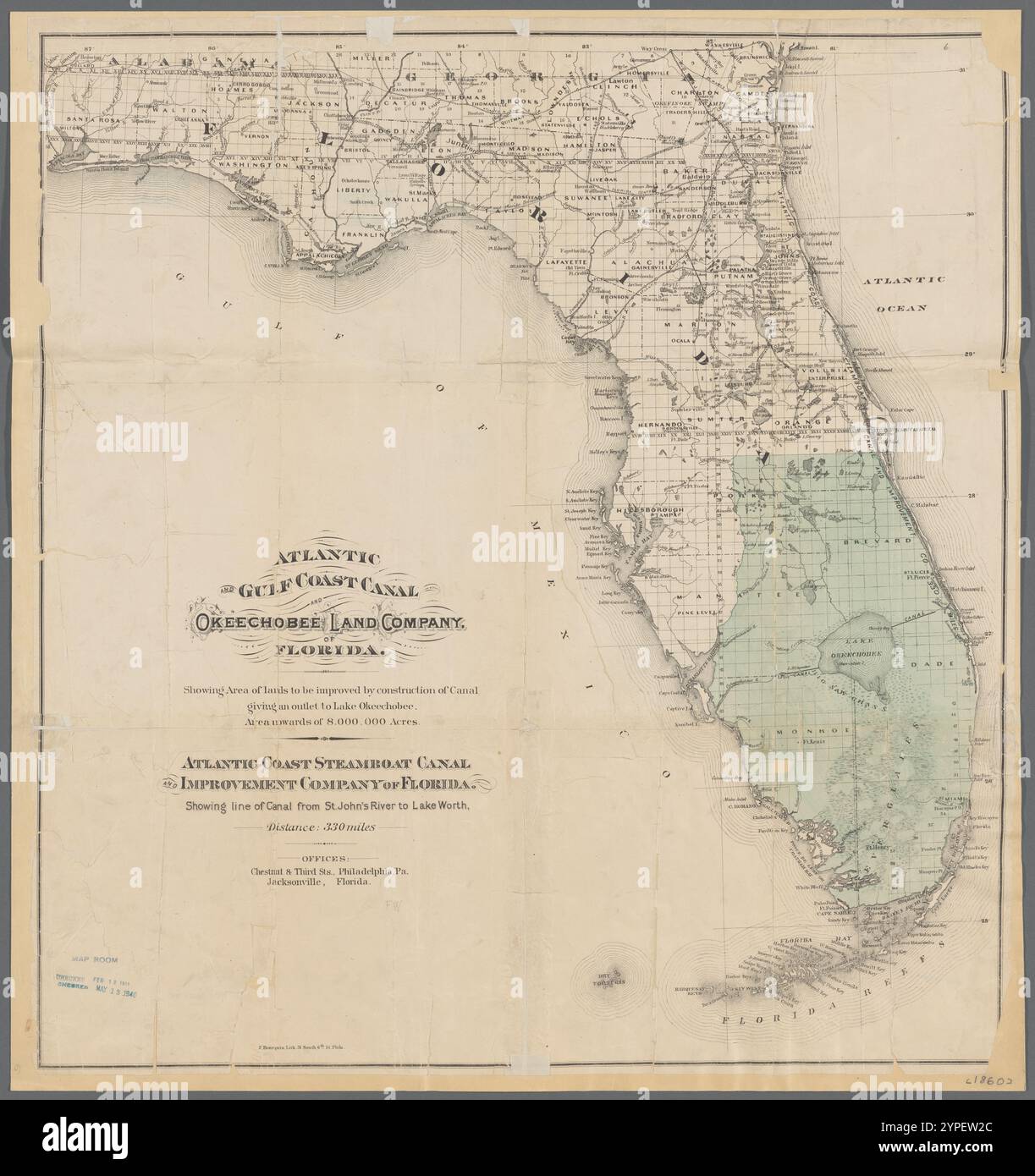 1860 florida map hi-res stock photography and images - Alamy