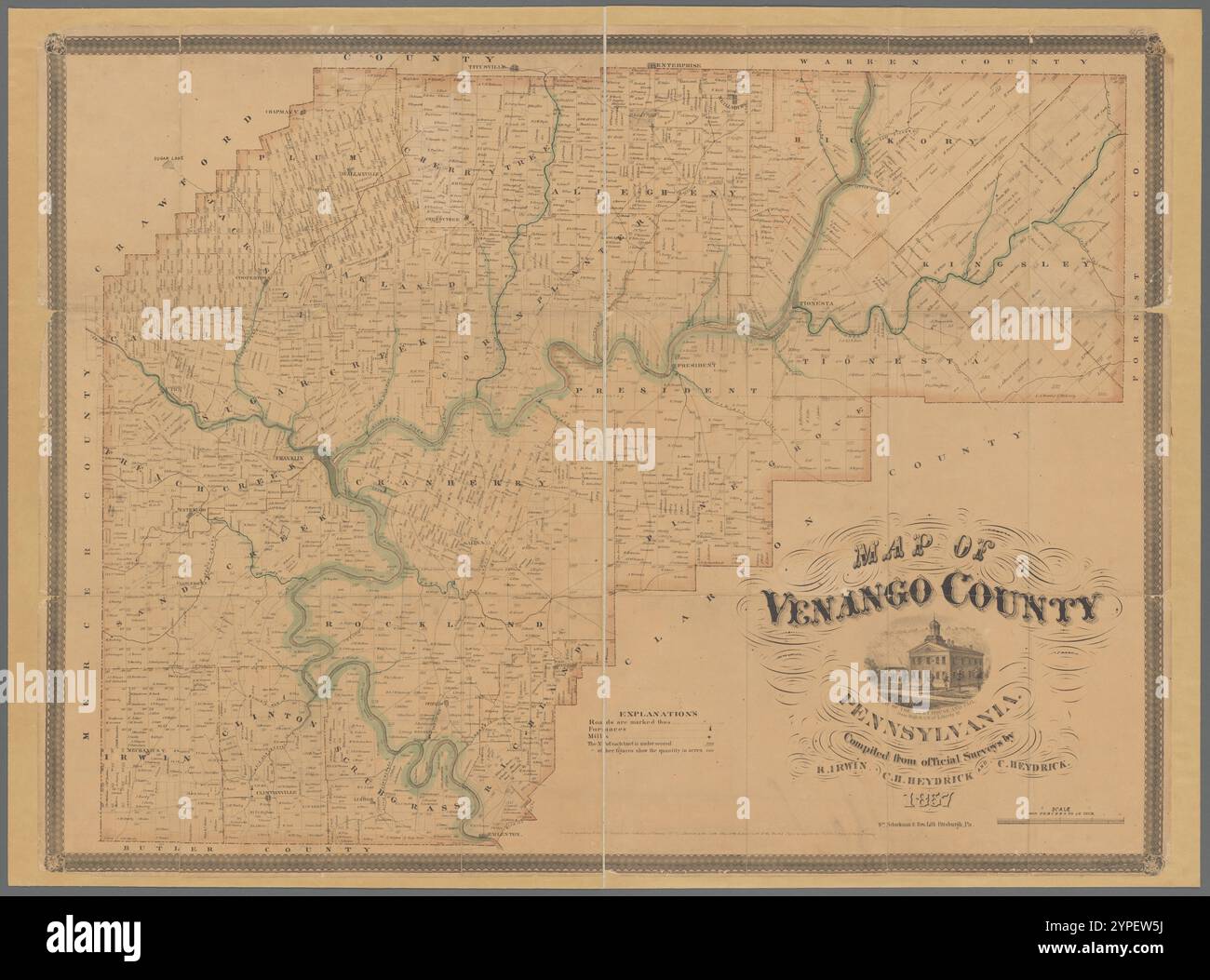 Map of venango hi-res stock photography and images - Alamy