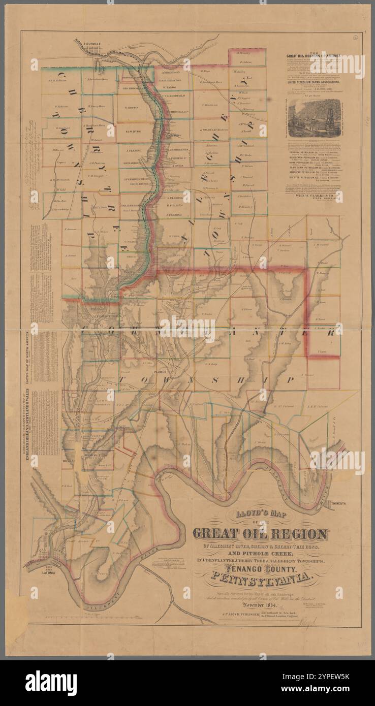 Lloyd's map of the Great Oil Region of Allegheny River, Cherry & Cherry ...