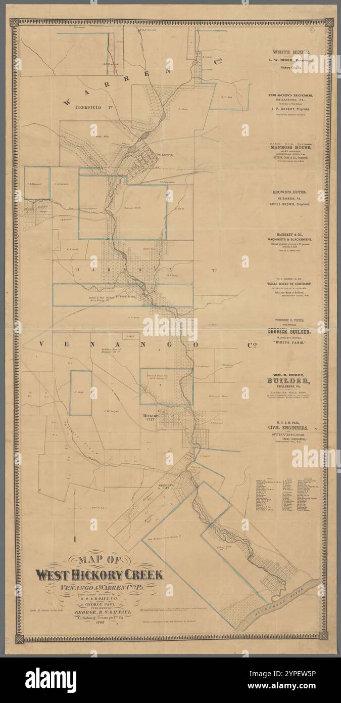 Venango county map hi-res stock photography and images - Alamy