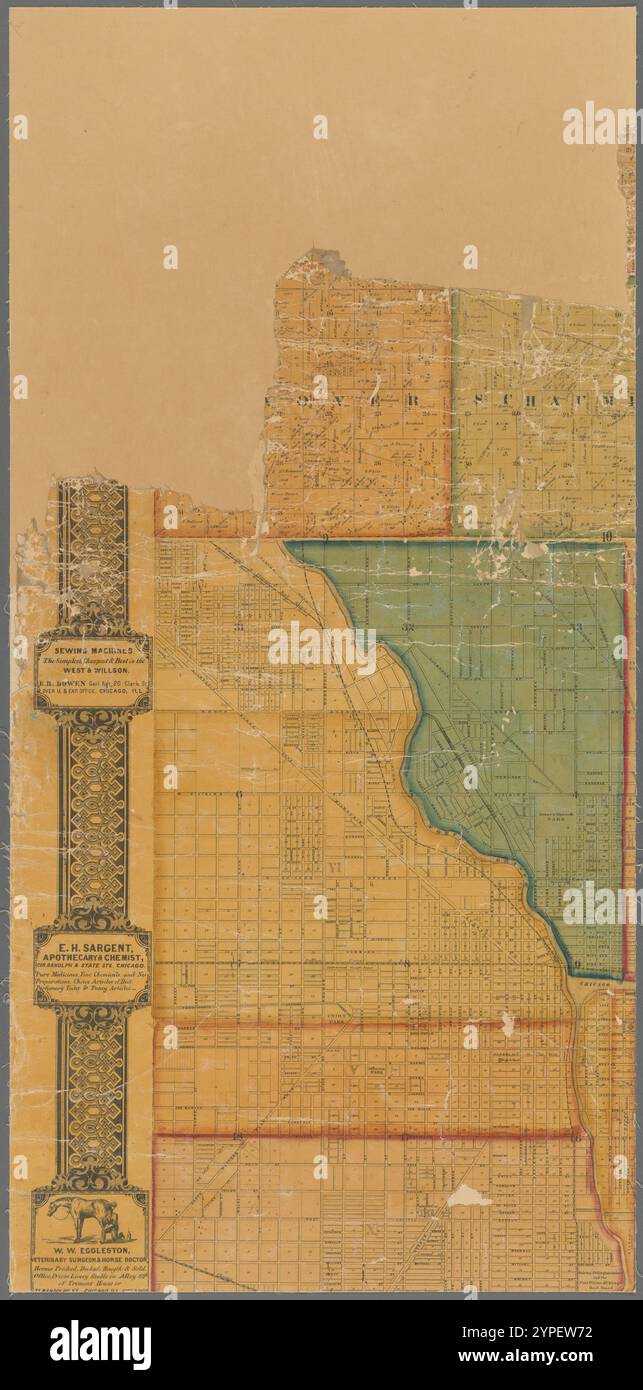 Map of Cook County, Illinois 1862 by Mendel, Edward, 1827-1884 Stock ...