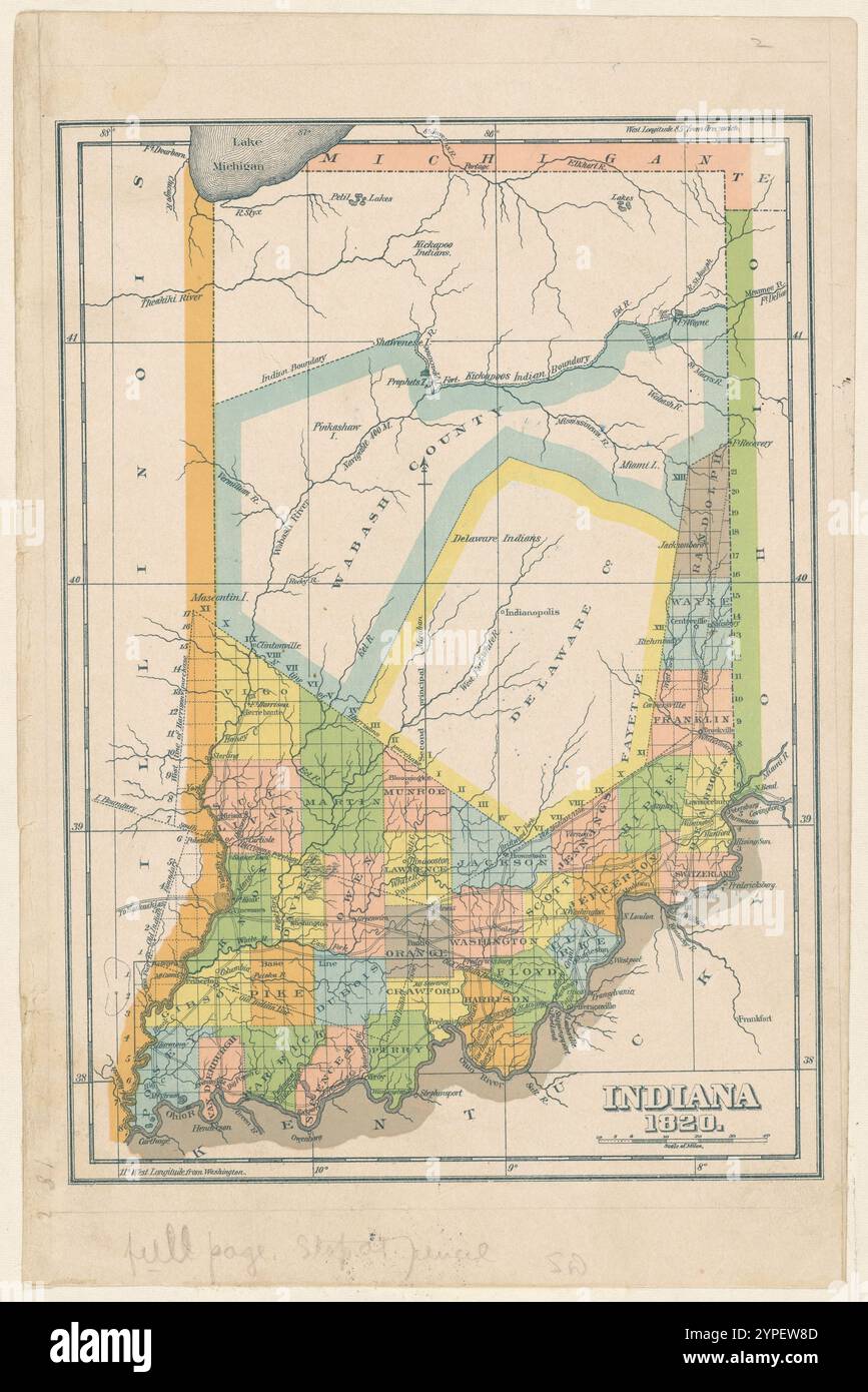 Indiana map 1900 hi-res stock photography and images - Alamy