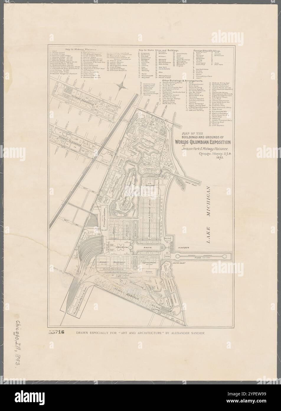 Map of chicago 1893 hi-res stock photography and images - Alamy