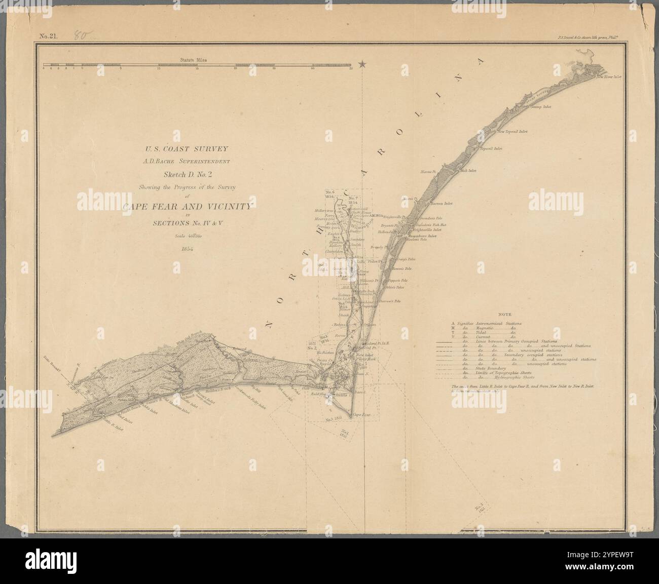 Sketch D, No. 2 showing the progress of the survey of Cape Fear and ...