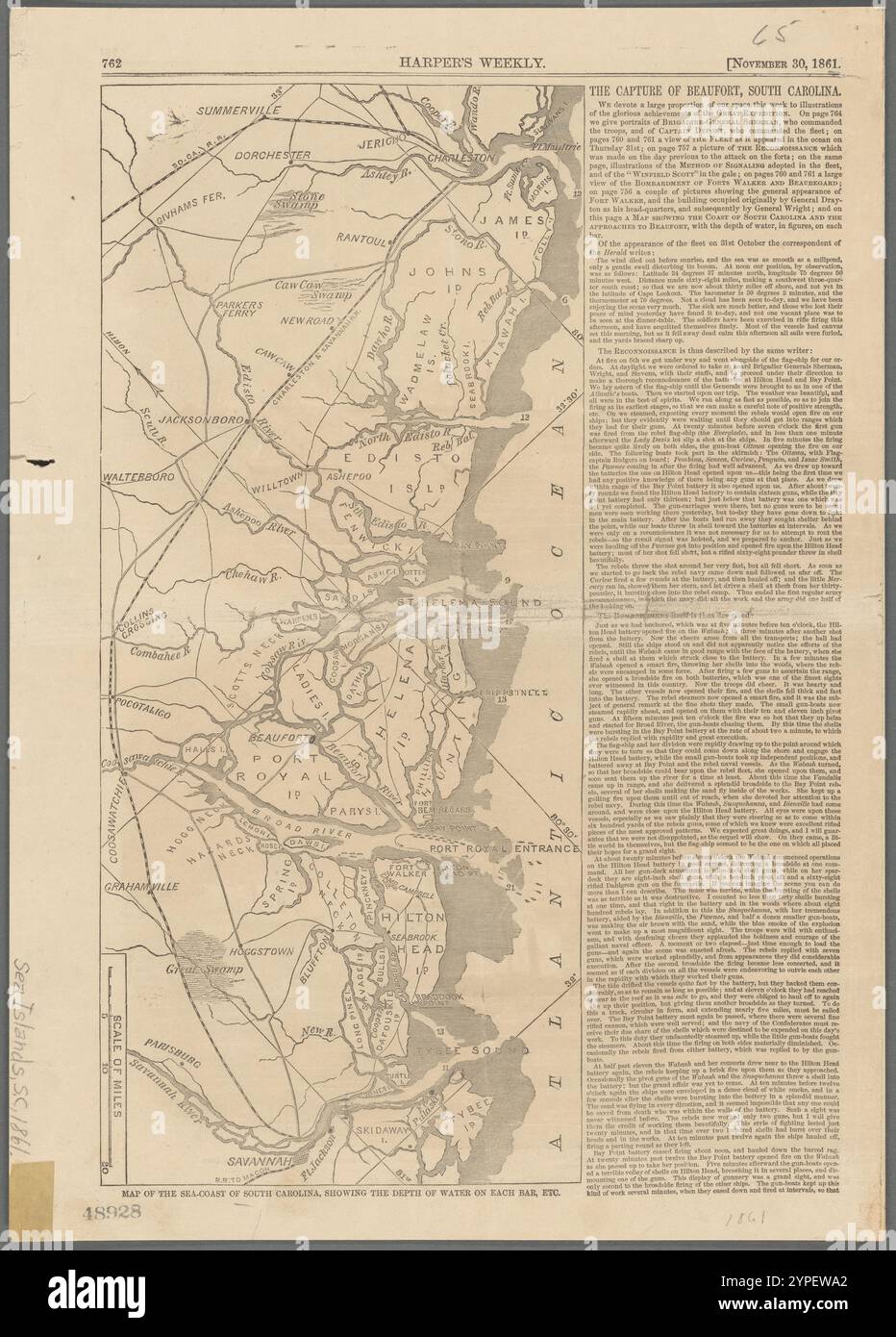 Map of the Sea-Coast of South Carolina : showing the depth of water on ...