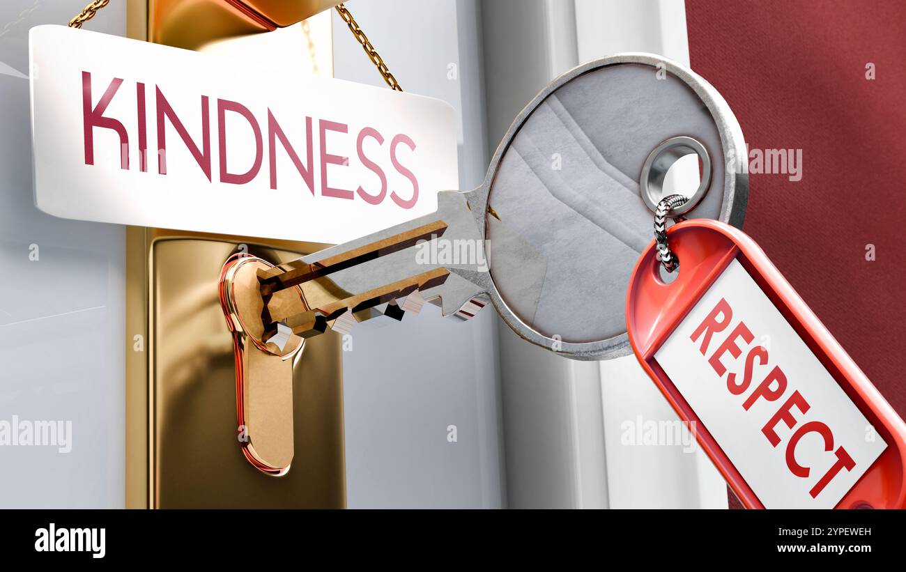 Respect leads to Kindness - it's a key to unlock kindness. A door key ...