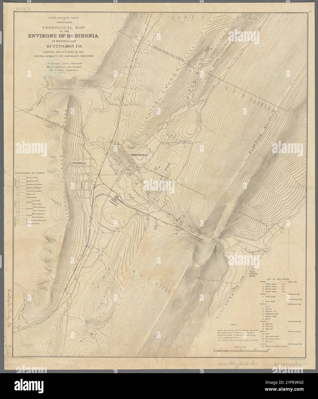 Geological map of the environs of Orbisonia at Rockhill Gap, Huntingdon ...