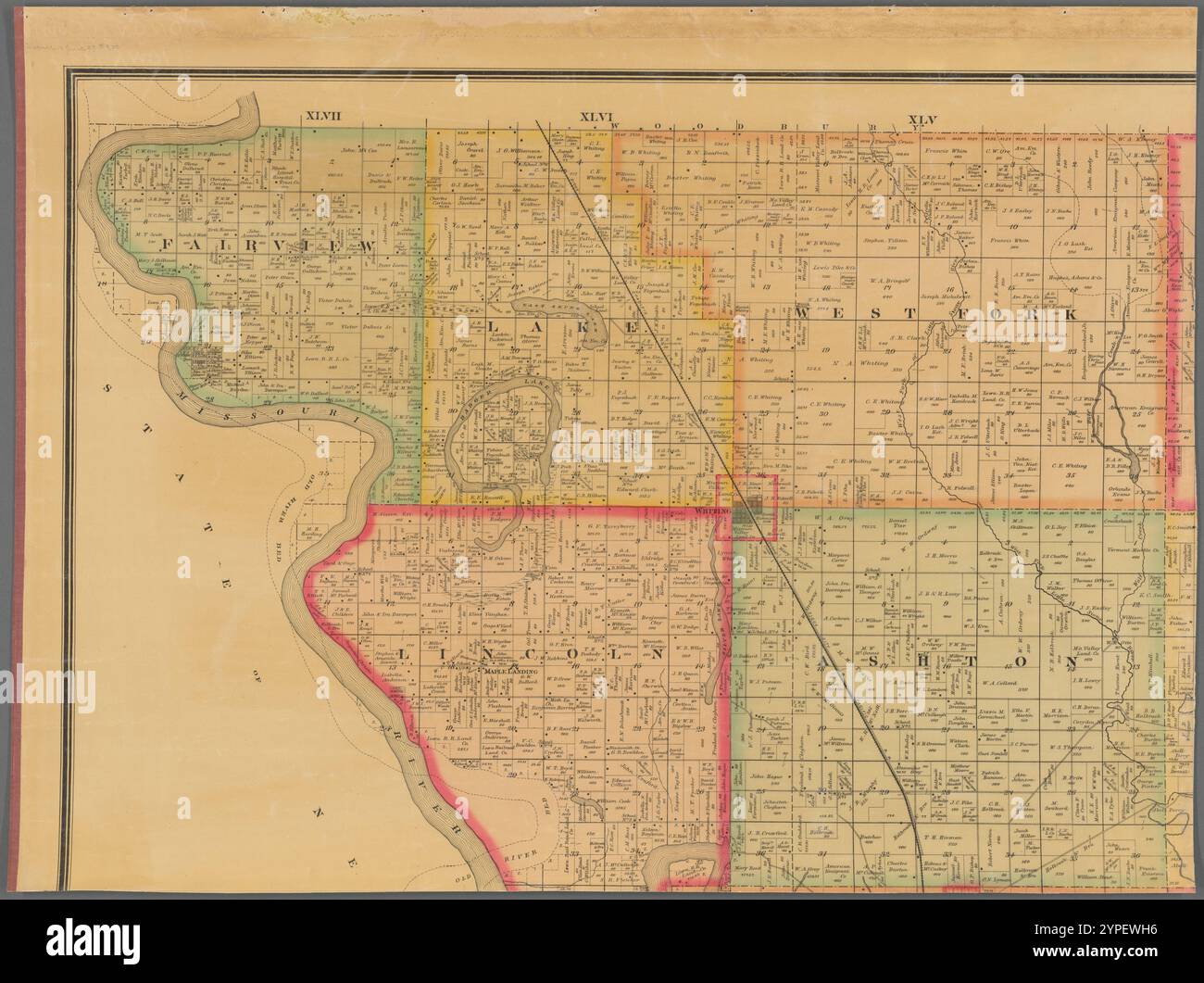 Monona county map hi-res stock photography and images - Alamy
