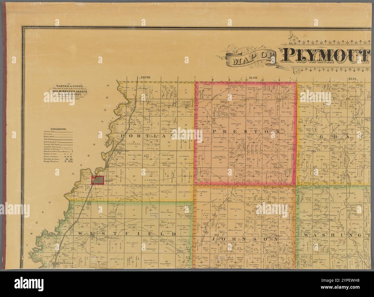 Plymouth iowa map hi-res stock photography and images - Alamy