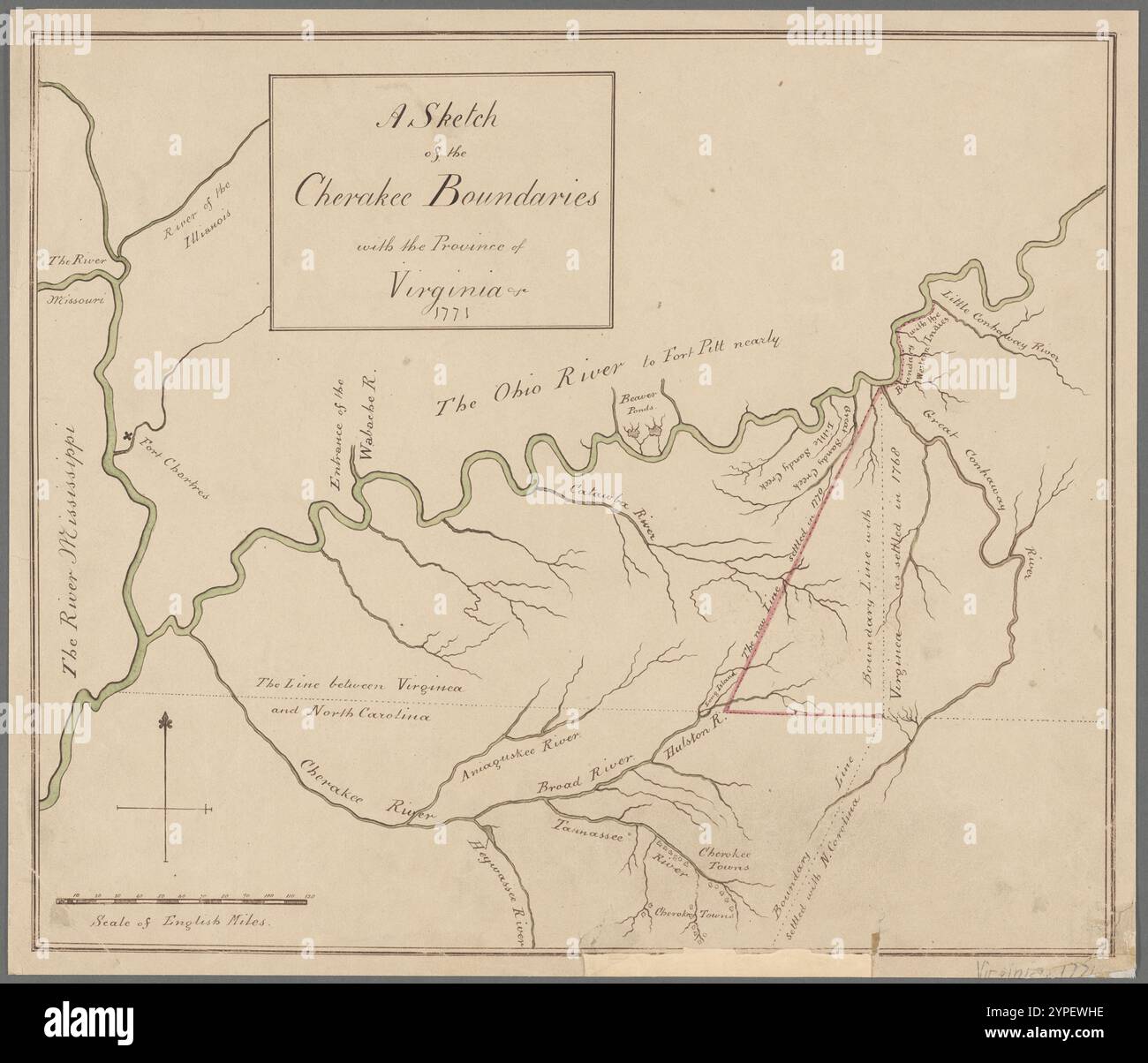 A sketch of the Cherakee boundaries with the province of Virginia &c ...