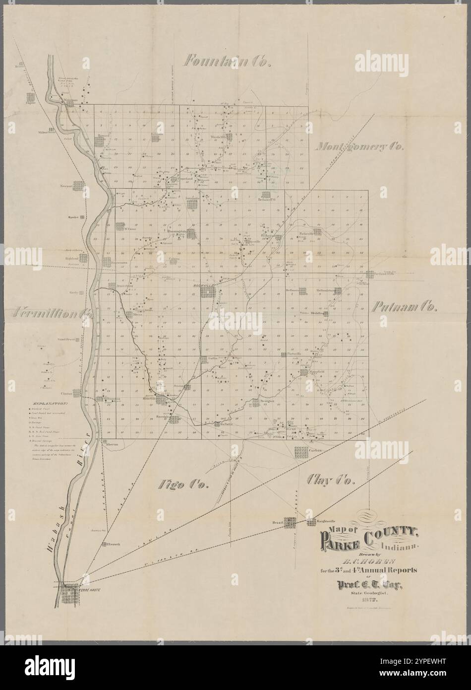 Map of Parke County, Indiana 1872 by Cox, E. T. (Edward Travers), 1821 ...