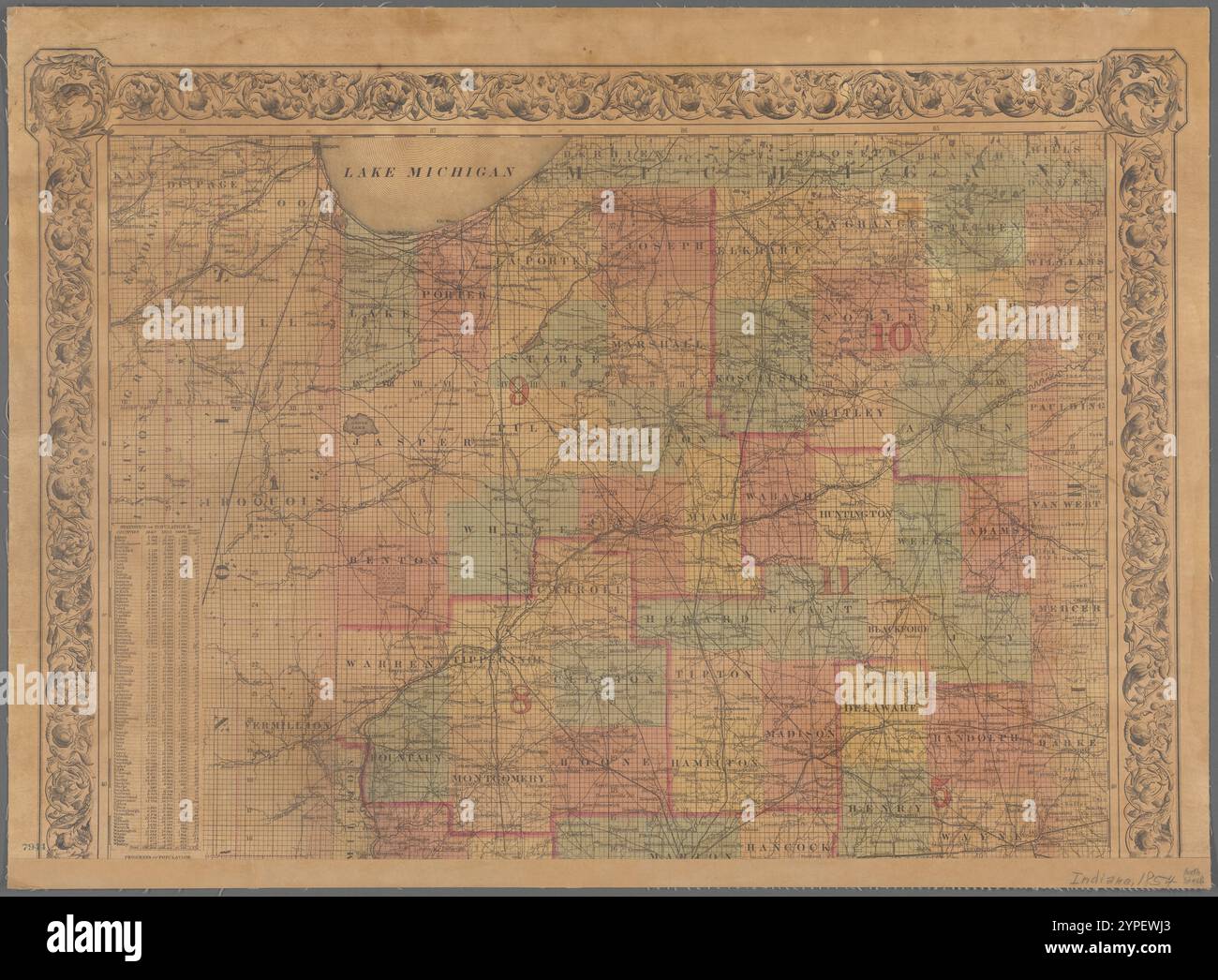 Colton's map of the state of Indiana : compiled from the United States ...