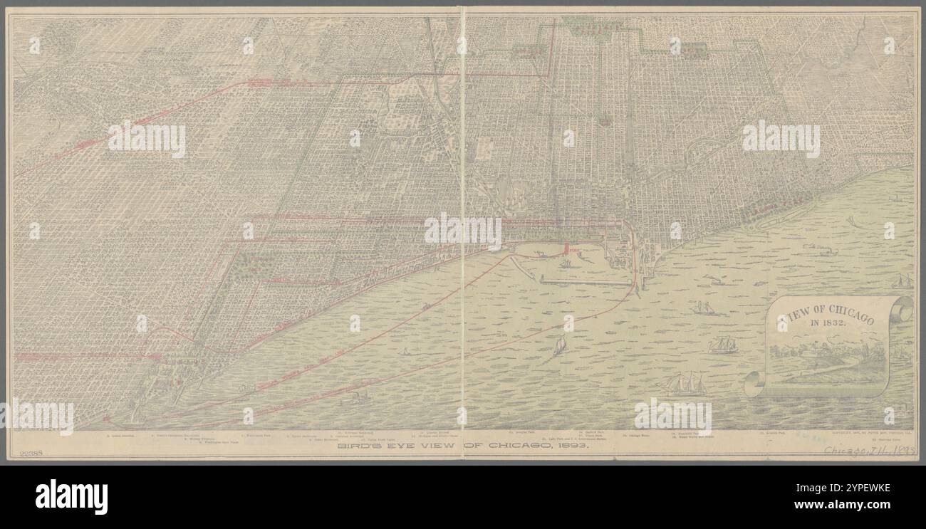 Map of chicago 1893 hi-res stock photography and images - Alamy