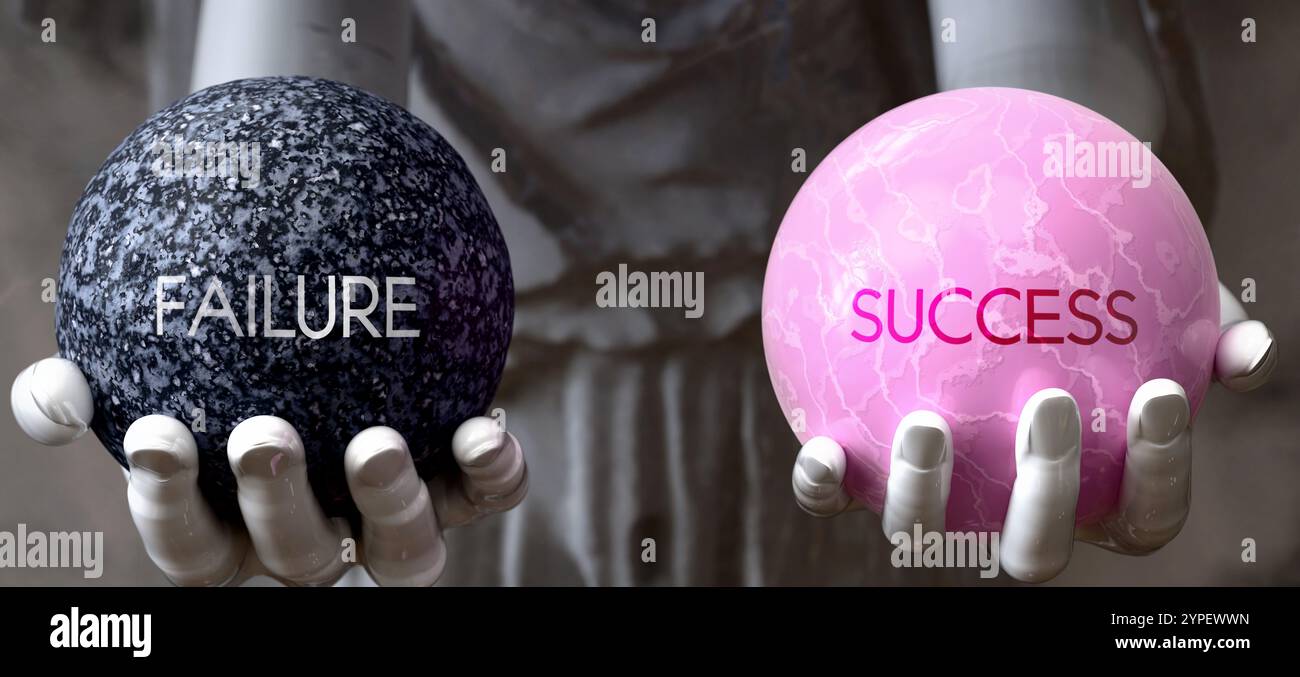 Failure or Success - decide between two options. Greek statue ...