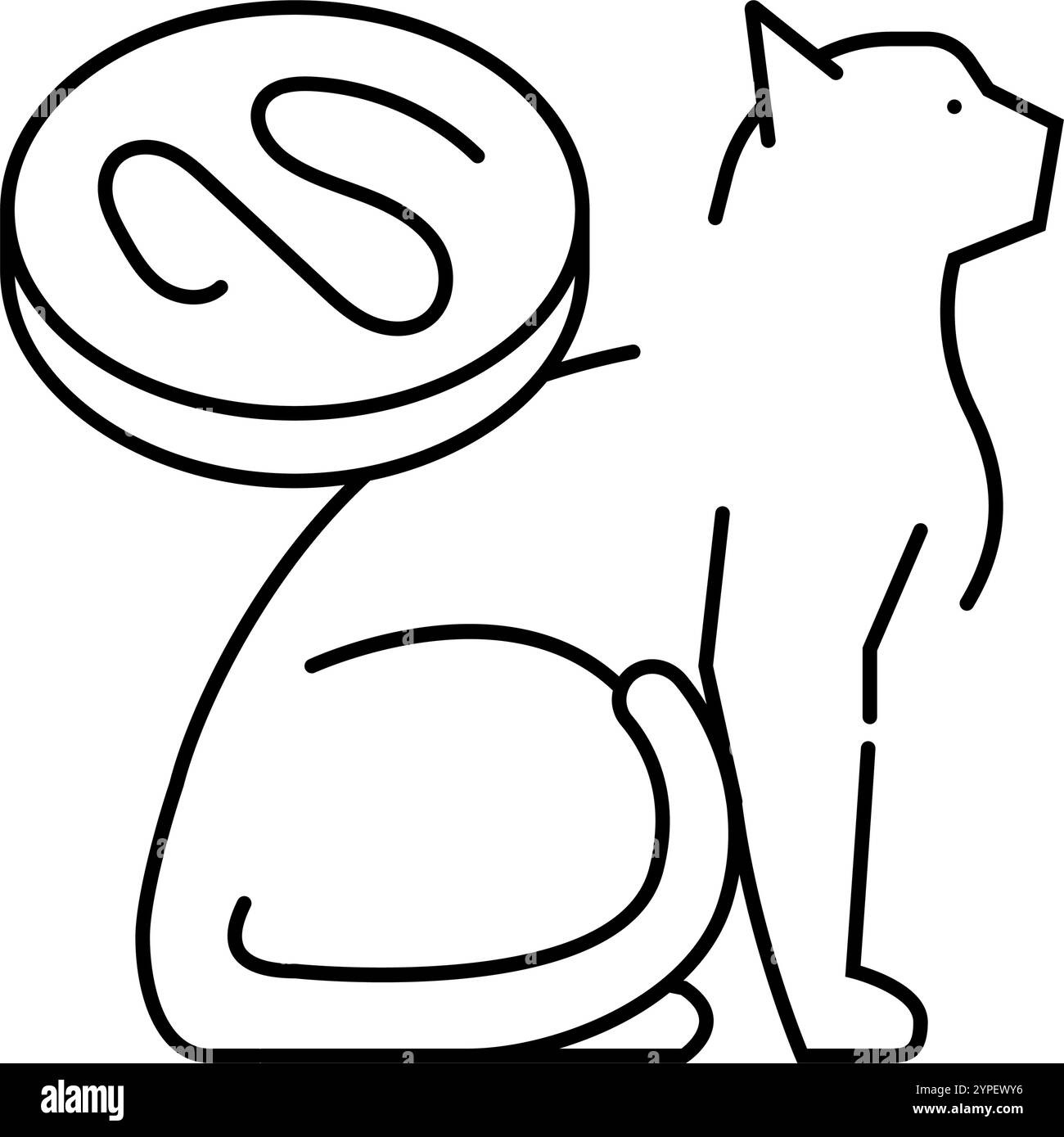 cat parasite worm line icon vector illustration Stock Vector Image ...