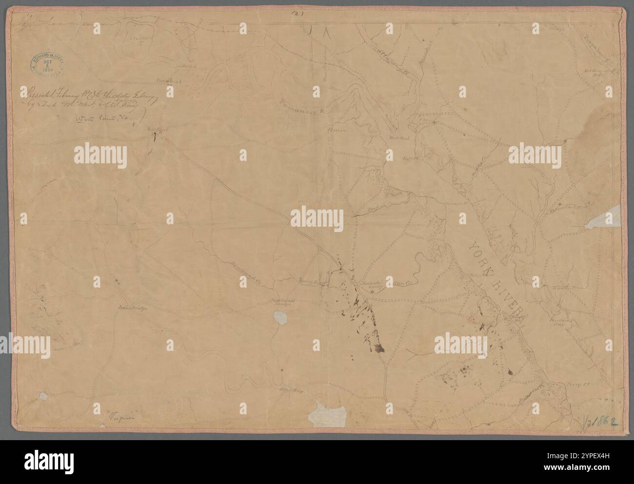 Map of York River, Virginia : showing entrance to West Point and ...