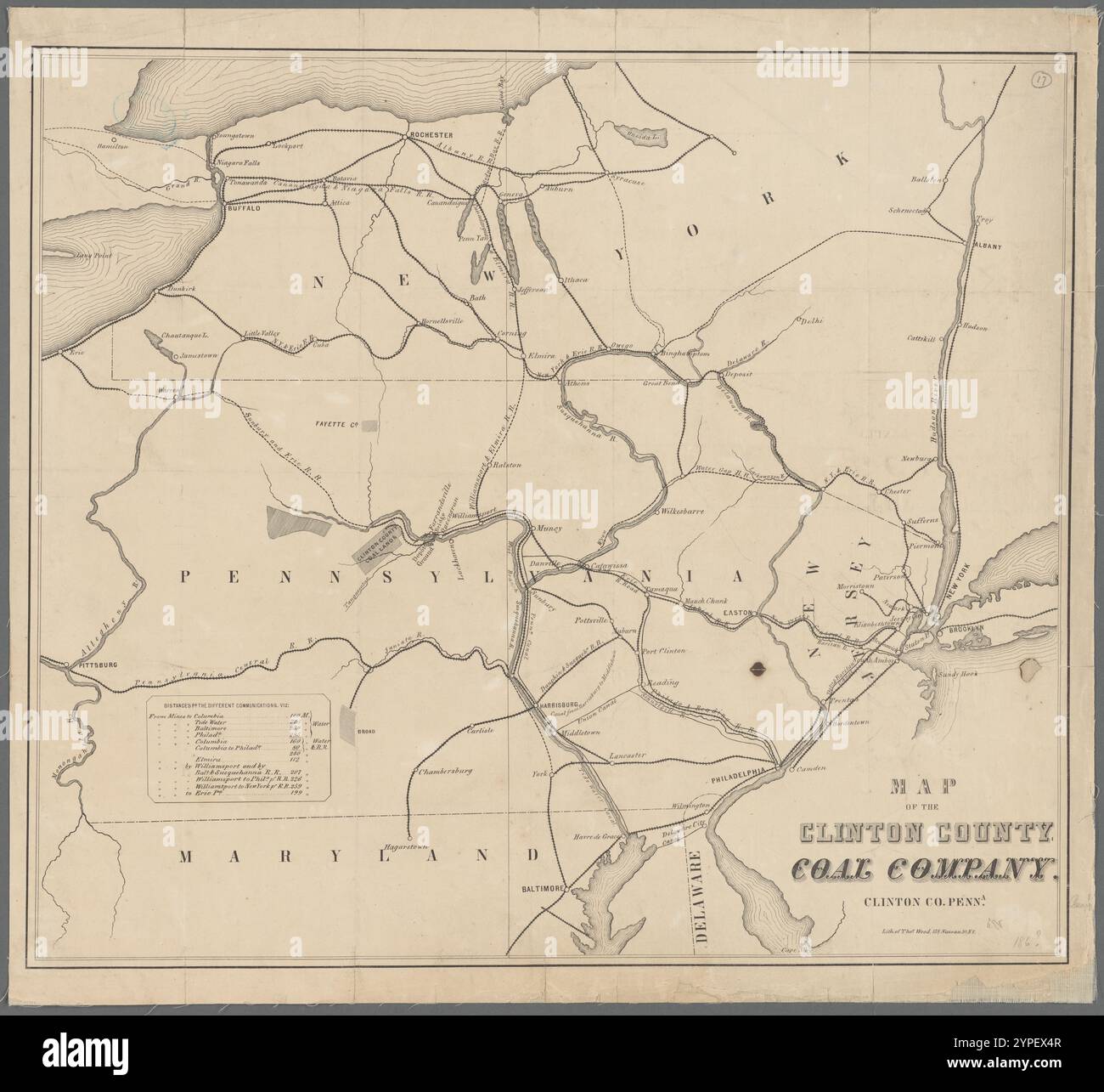 Map of the Clinton County Coal Company, Clinton Co., Penna. 1855 - 1856 ...