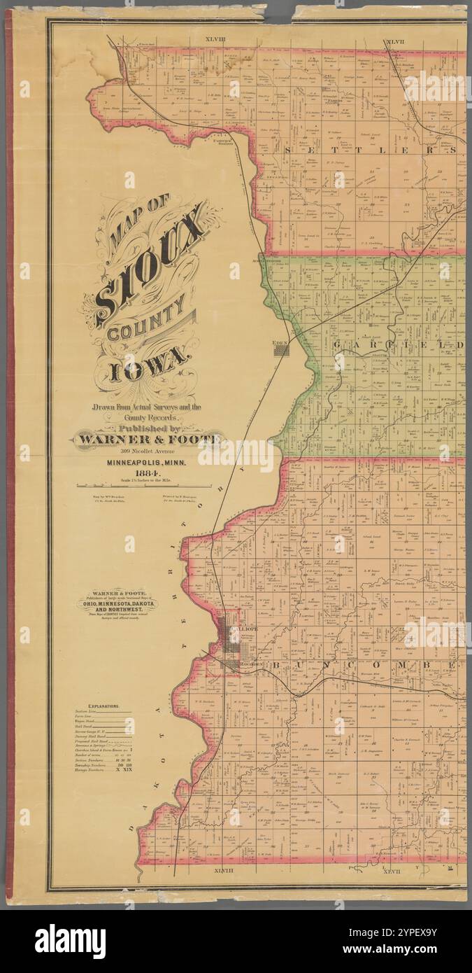 Map of Sioux County, Iowa : drawn from actual surveys and the county ...
