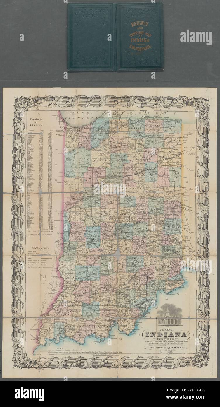 A new map of Indiana : exhibiting the counties, townships, cities ...
