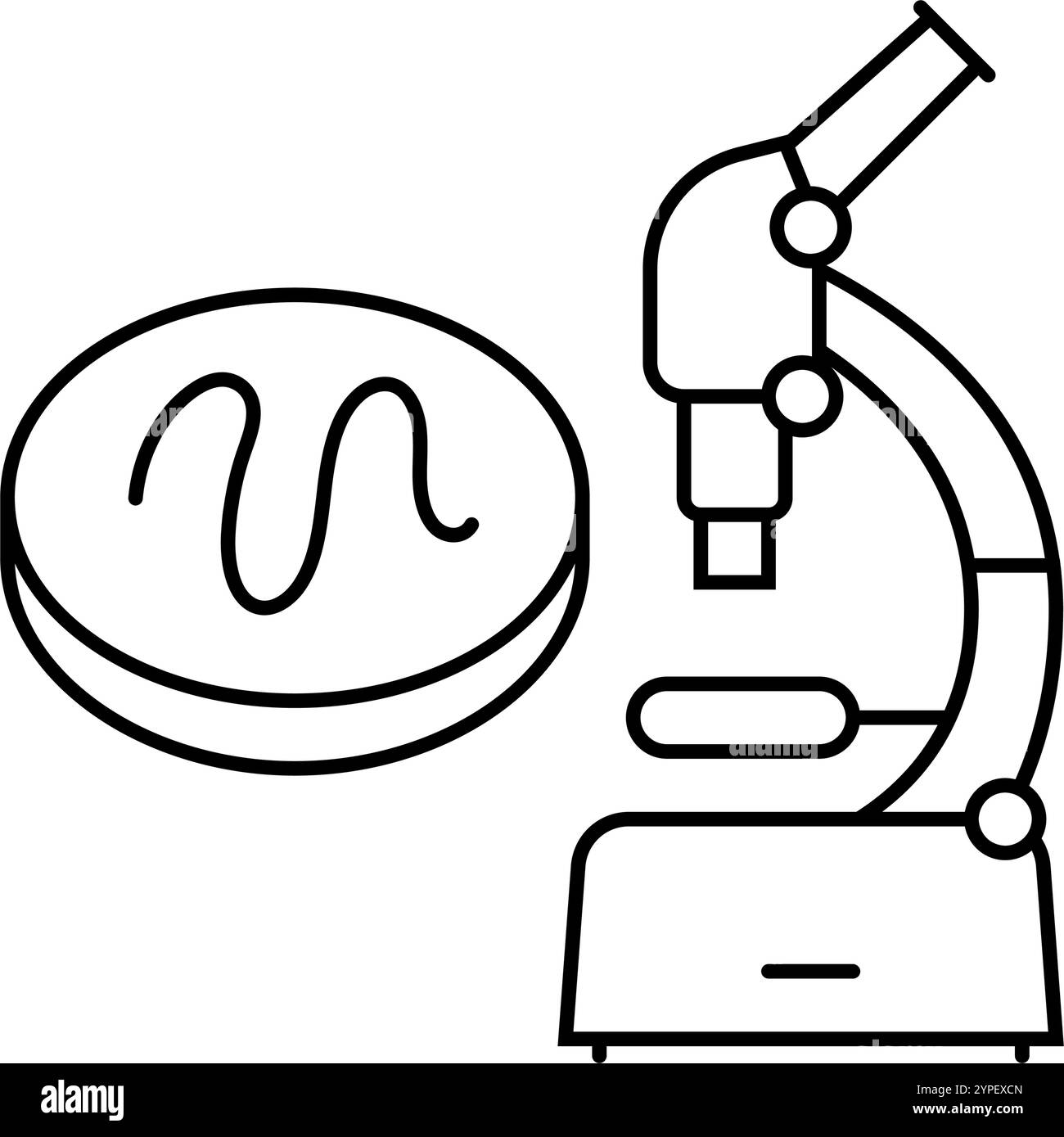 warning symbol worm parasite line icon vector. warning symbol worm ...