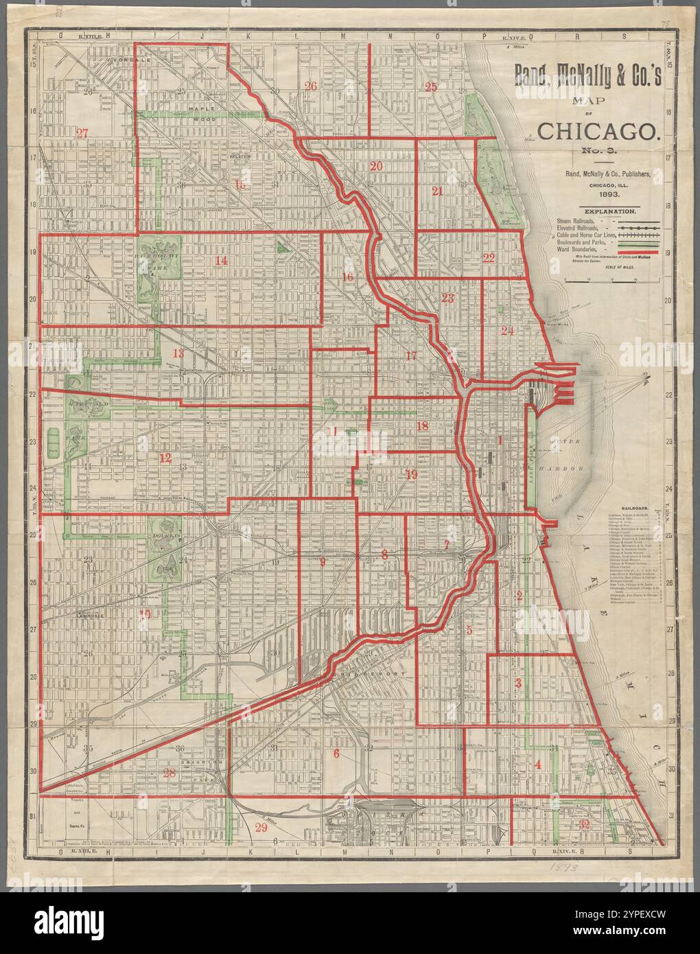 Chicago parks map hi-res stock photography and images - Alamy