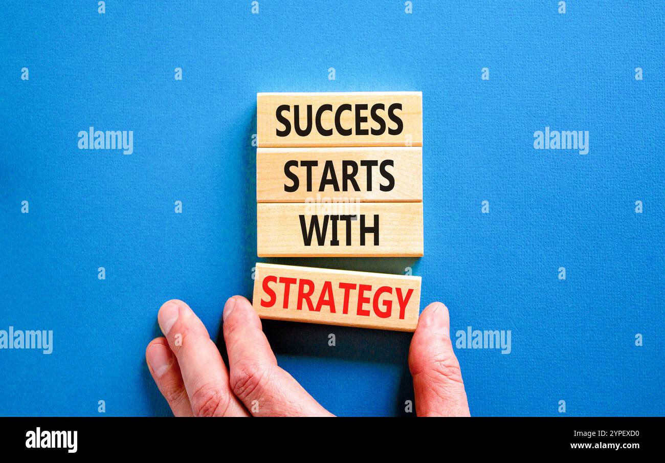 Success starts with strategy symbol. Concept words Success starts with ...