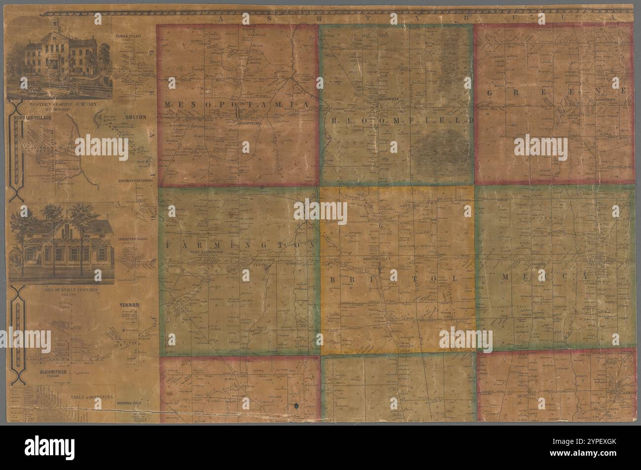 Map of Trumbull County, Ohio 1856 Stock Photo - Alamy