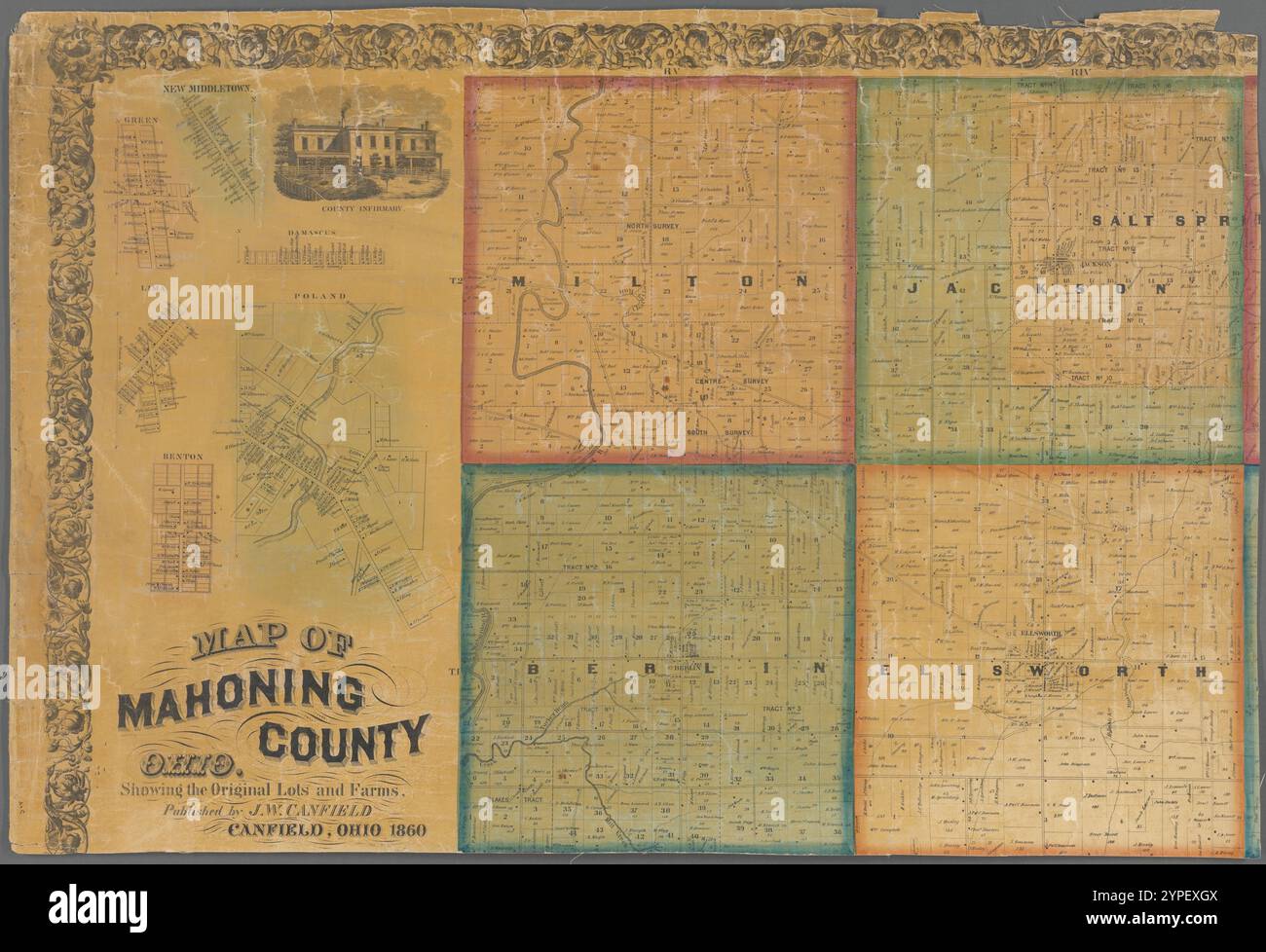 Mahoning county map hi-res stock photography and images - Alamy