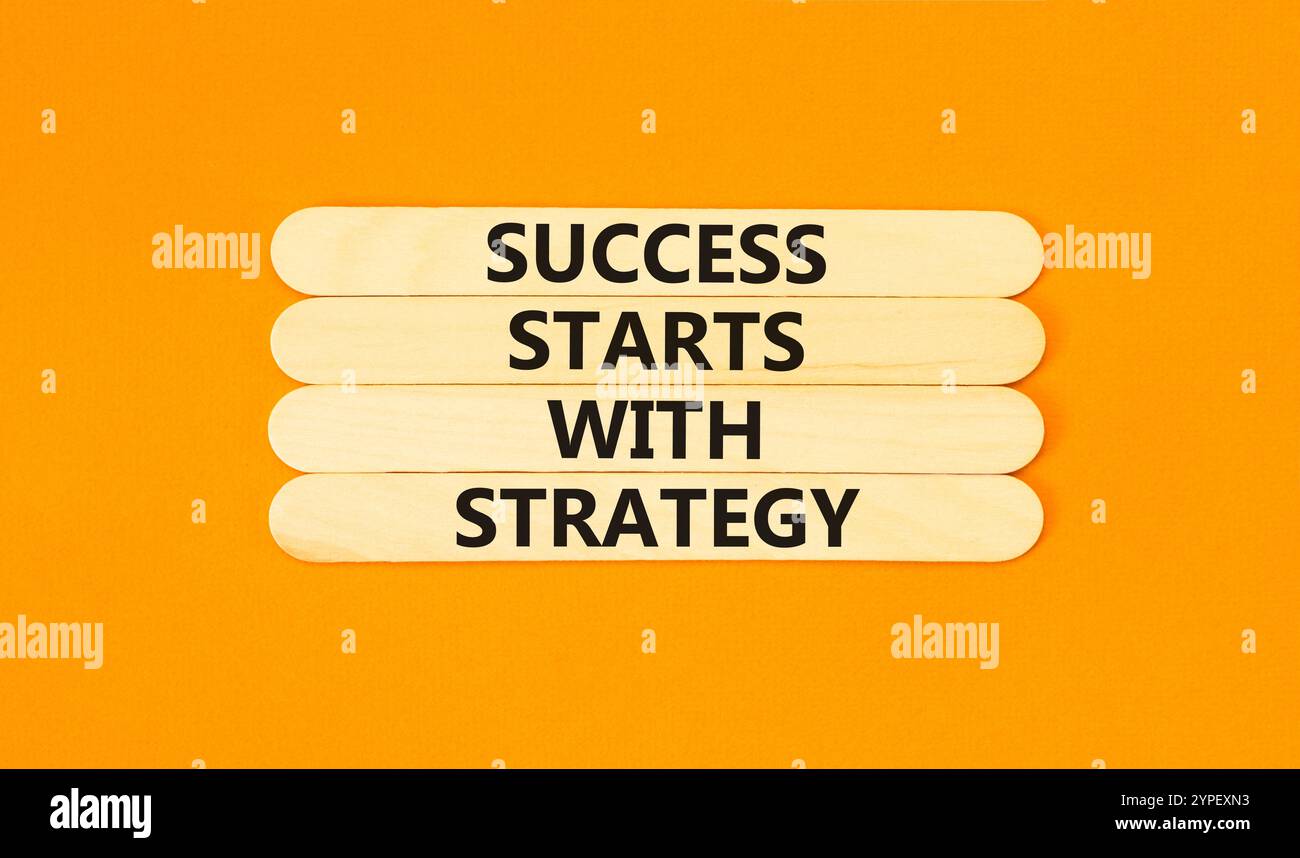 Success starts with strategy symbol. Concept words Success starts with ...