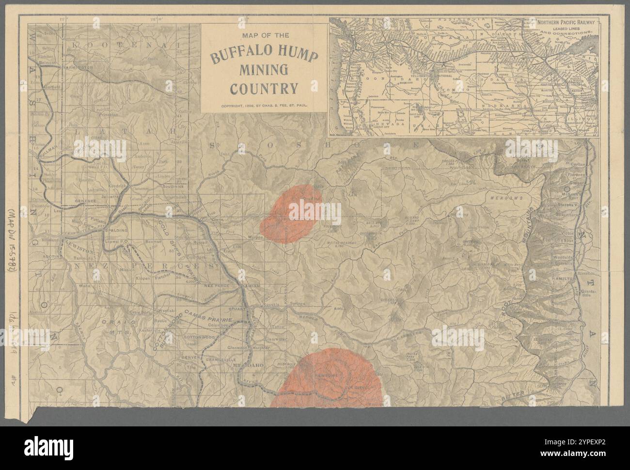 Map of the Buffalo Hump mining country 1899 by Fee, Charles S Stock ...