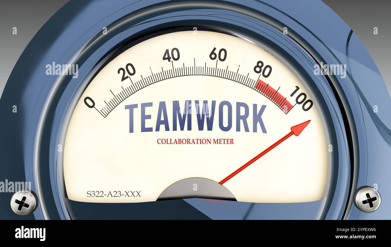Teamwork and collaboration meter that is hitting a full scale hi-res ...