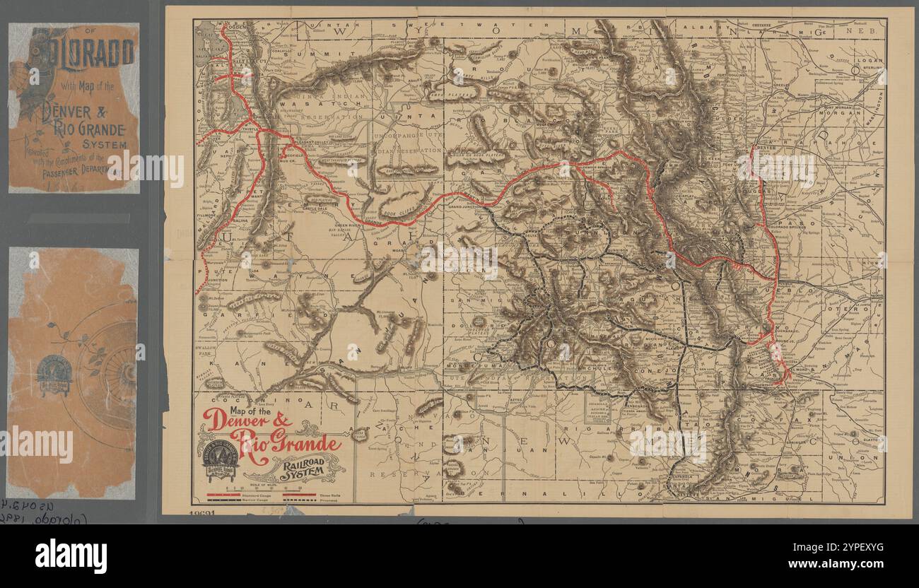 Map of the Denver & Rio Grande Railroad system 1896 by Denver and Rio ...